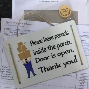 Personalised Delivery Note Metal Sign - Etsy UK