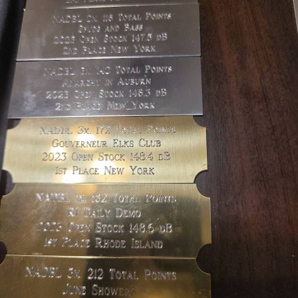 Trophy Plate 1" X 3" CUSTOM Engraved Aluminum Plate/free SHIPPING ...