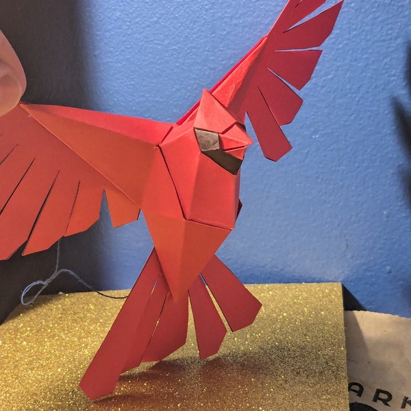 Northern Cardinal - Make Your Own Low Poly Bird on Fly, Geometric Bird ...
