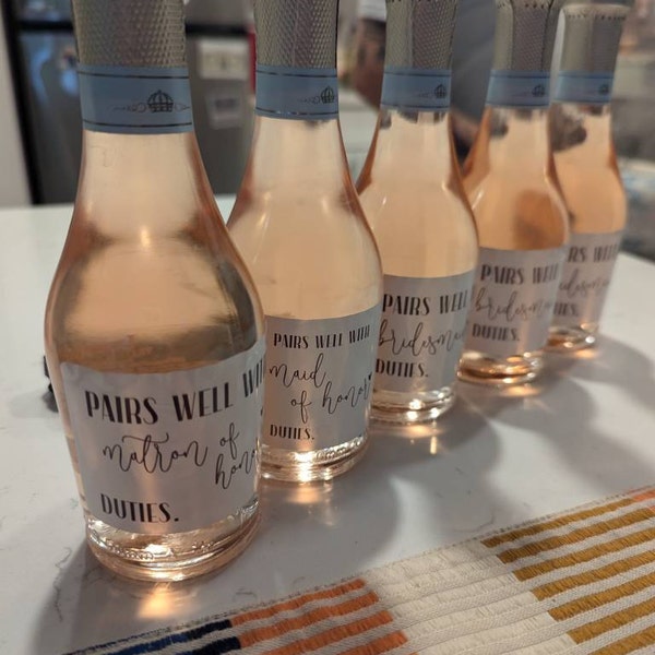 Bridesmaid and Maid of Honor Proposal Labels, Wine and Champagne Labels ...
