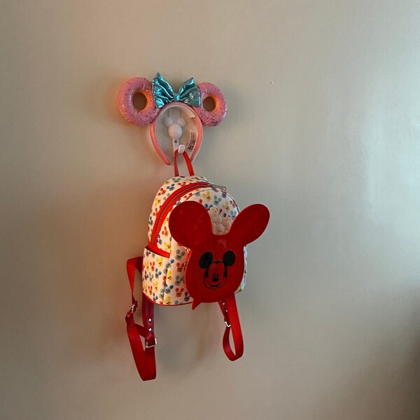 Mickey Themed Backpack/ear Display Combo, Many Colors, Hook With Arch ...