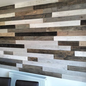 Pallet Wall Cladding Unique Rustic Panelling Grey Shades Distressed ...