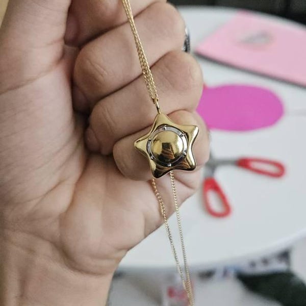 Star Locket Pendant Necklace (20mm) - Etsy