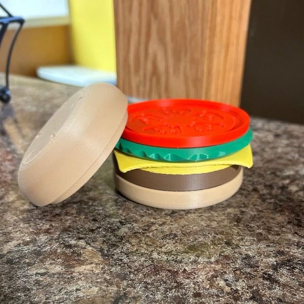 Cheeseburger Coaster Set - Etsy