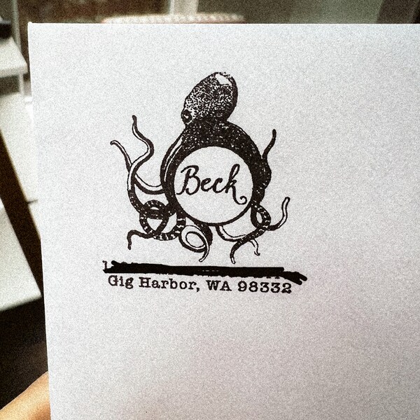 Squid Library Stamp, Custom Ex Libris Self Inking Book Plate, Booktok ...