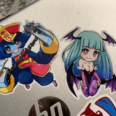 Darkstalkers Chibi Character Vinyl Sticker Morrigan Lilith Felicia B.b ...
