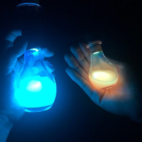 Glowing Light Elixir in Small Potion Bottle With Leather Holster, USB ...