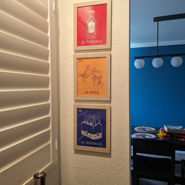 Loteria Mexicana Prints Mexico Bar Cart Prints Vintage Cocktail Posters ...