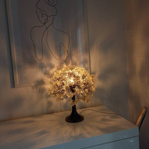 Clear Table Lamp, Modern Desk Lamp With Clear Jumping Flowers , Flowers ...
