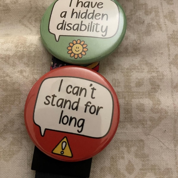 I Have A Hidden Disability Badge Pin | Hidden Disability - Invisible ...