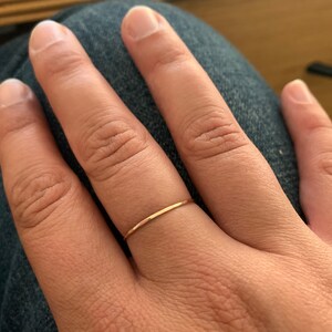 Thin Gold Band Simple 14K Gold Ring - Etsy