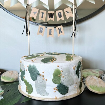 THREE REX Birthday Cake Topper Dinosaur Cake Topper for 3rd Birthday ...