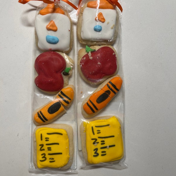 Mini Back to School Cookies (1 Bag) , Teacher Cookies, Teacher ...