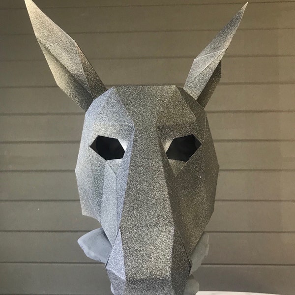 DIY Donkey Mask, Low Poly Paper Craft Template, DIY Printable Mask ...