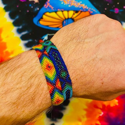 Hand Embroidered Unisex Bracelets Authentic Mexican Embroidery Folk Art ...