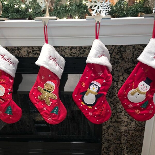 Personalized Christmas Stockings Red Velvet Stockings With Name ...