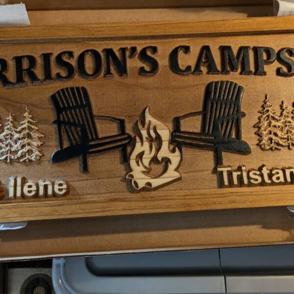 Custom Wood Campfire Sign | Family Name Campsite Sign | Last Name Sign ...