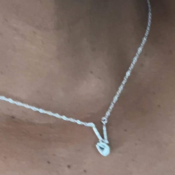Sterling Silver Peace Sign Hand Necklace - Etsy