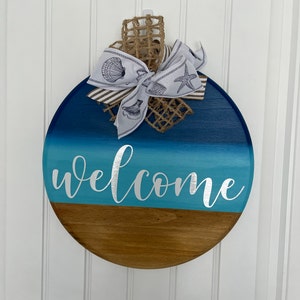 Turtle Welcome Sign Door Hanger Wood Sign Welcome Front Door Decor ...