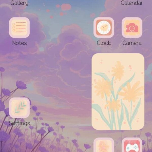 Cute Sunflower App Icon Pack , IOS iPhone Theme, Android Theme - Etsy