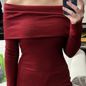 Off-the-shoulder Sewing Pattern Fold Over Sweater Instant PDF Download ...