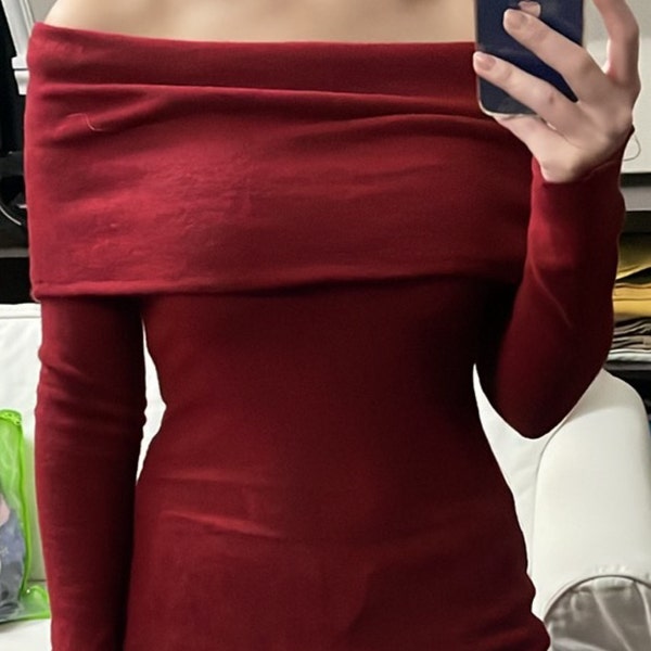 Off-the-shoulder Sewing Pattern - Fold Over Sweater - Instant PDF ...