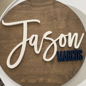 Custom Name Sign 1236 Round Sign Baby Name Sign Nursery Room Decor ...