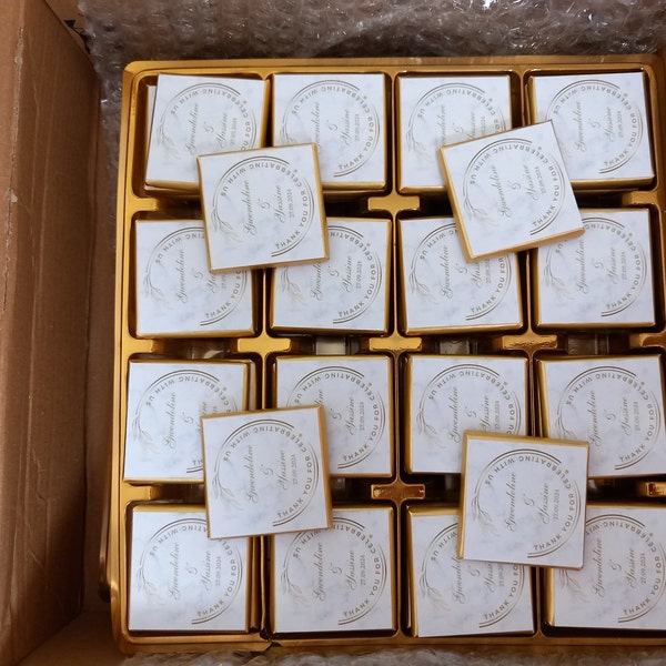 50 Wedding Neapolitan Chocolate Favours - Personalised Chocolate ...