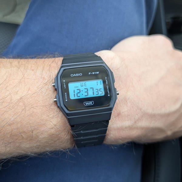 Custom Black Casio F91W Inverted Screen Mod - Etsy