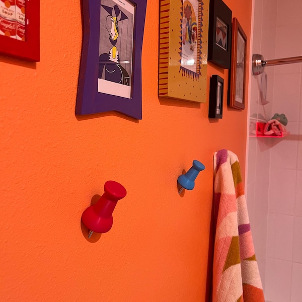 Giant Push Pin Wall Hooks: Funky Nursery Coat Rack - Etsy