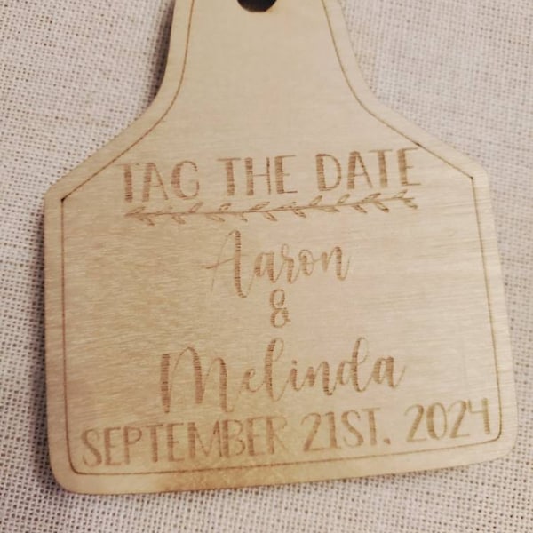 Cattle Tag Wedding Save the Date - Etsy