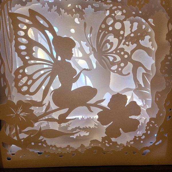 Fairy Bundle - 3D Shadow Box Templates, 3D Light Box Svg, Fairy Svg ...