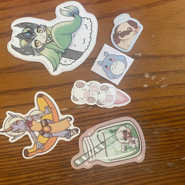 Cute Cat Poke With Yarn Holographic Stickers | Cute Stickers | Poke ...