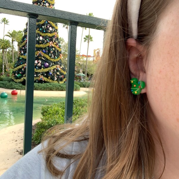Christmas Magical Stud Earrings Christmas Cute Mouse Inspired Statement Studs Christmas Tree ...