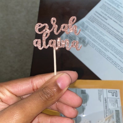 Custom Text Cupcake Toppers Gold Glitter Cupcake Topper - Etsy