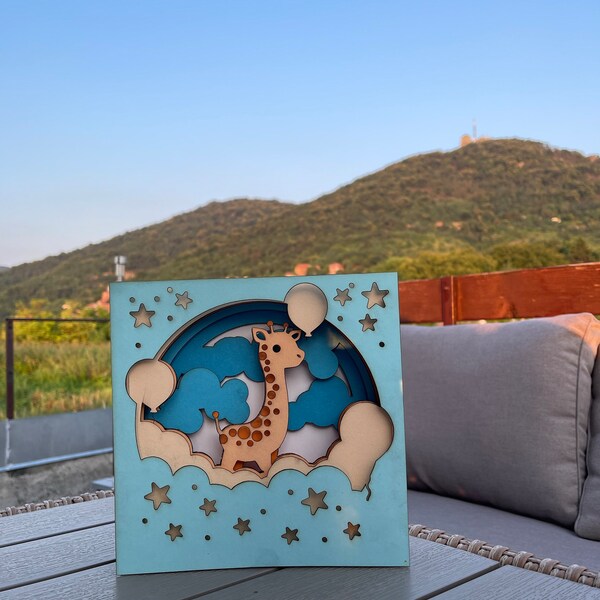 Giraffe Shadow Box Svg, 3d Giraffe, Giraffe Cut File, Giraffe Paper Cut ...