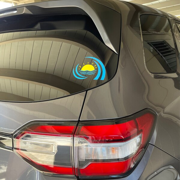 Ocean Wave and Sun Decal for Car Window, Car Accessories, Beach Decal ...