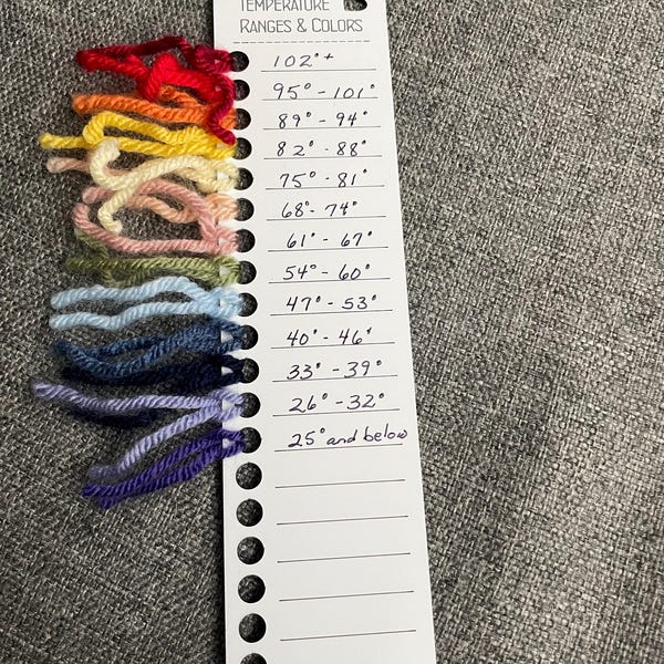 Temperature Blanket Reusable Color Chart. Erasable Swatch Chart for ...