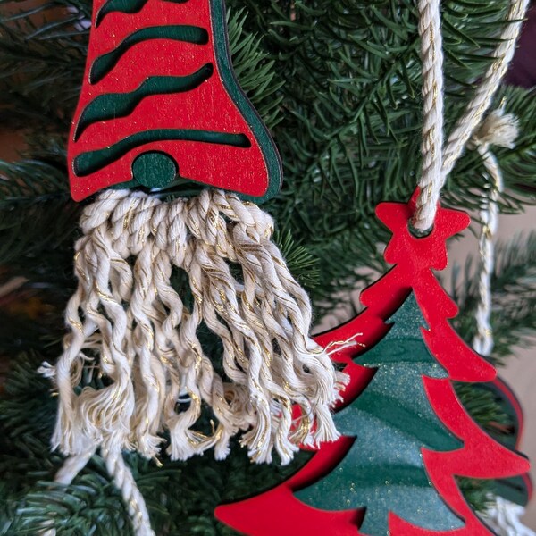 Gnome Ornament Macramé Beard | Gnome Ornament SVG | Christmas Gnome ...