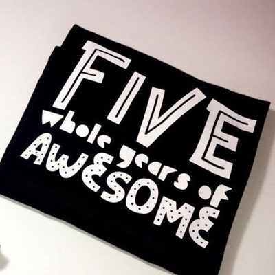 Five Whole Years of Awesome Fifth Birthday Boy Shirt Design - Etsy