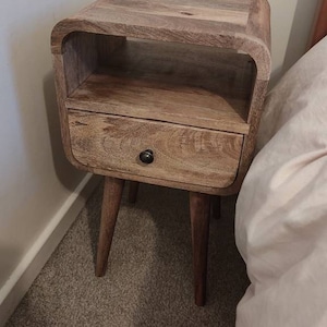 Bedside Table With Shelves Curved Bedside Table Unique Modern Farmhouse ...