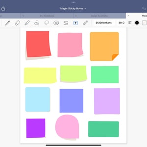Goodnotes Digital Stickers: MAGIC STICKY NOTES | Color Editable ...