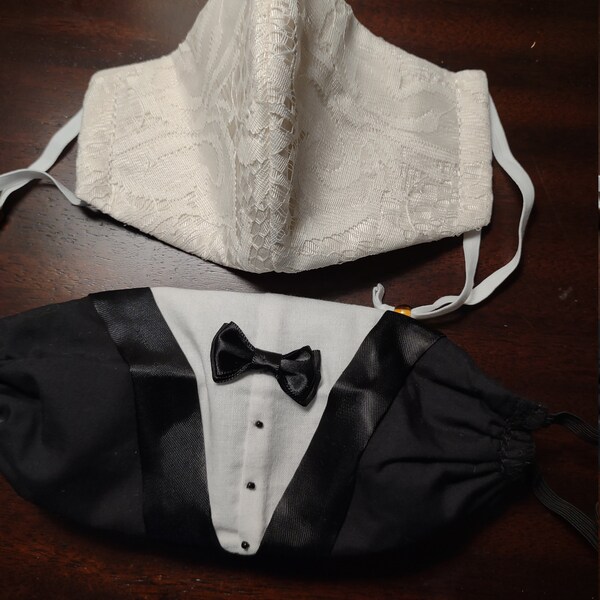 Bride and Groom Face Mask, Wedding Mask, Jodhpuri Wedding Suit, India ...