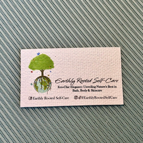 Eco Friendly Business Card From Handmade Recycled Paper Printed in ...
