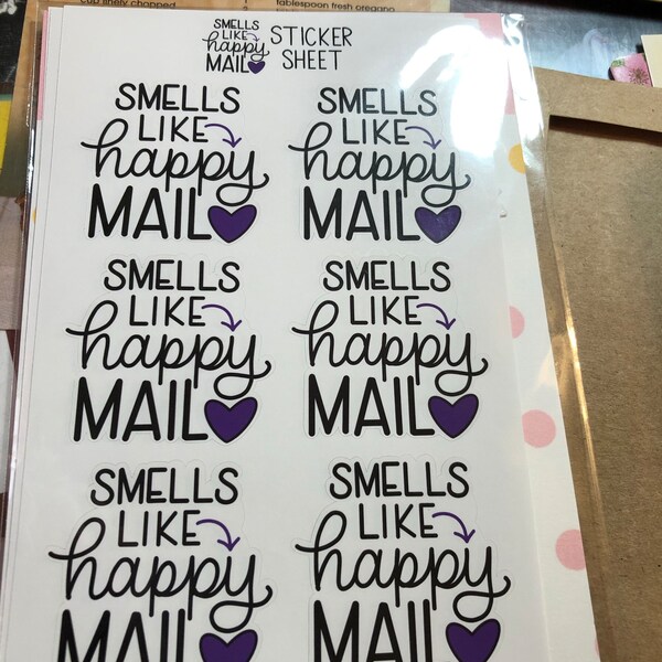 Smells Like Happy Mail Sticker SVG, Wax Melt Printable Stickers, Candle ...