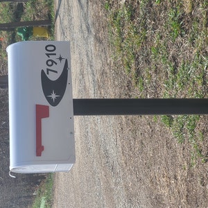 Astro Atomic Diamond DECAL Mailbox Address Numbers Retro Mid Century ...