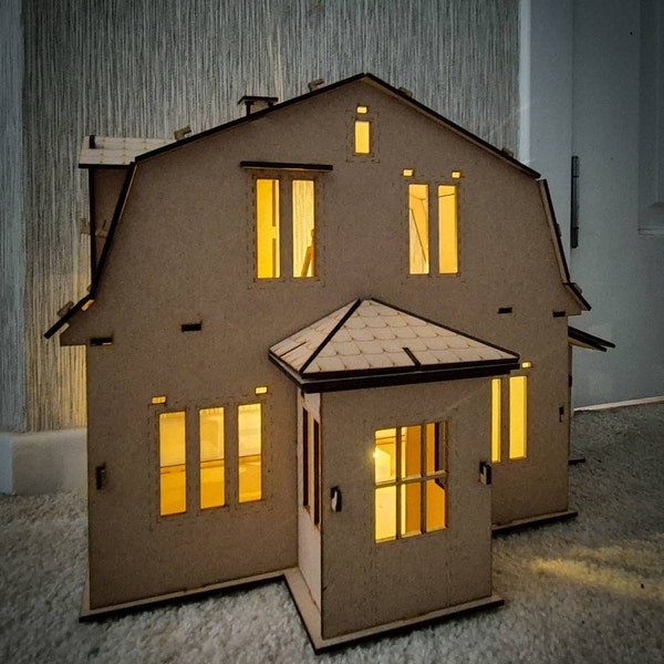 Plain Blank Make Your Own MDF Dolls House Kit Miniature Doll House 1:12 ...