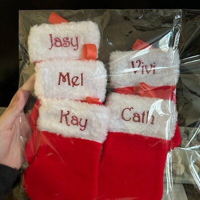 Personalized Mini Christmas Stockings, Plush Traditional Mini Stocking ...