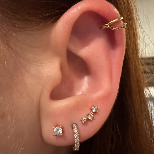 ASTM F136 Hoop With Chain Conch Hoop, Conch Earring, Conch Clicker ...