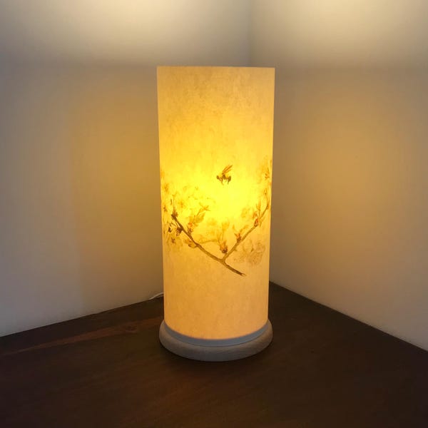 Botanical Paper Lamp, Flower Bedside Lamp, Table Desk Lamp, Sakura ...